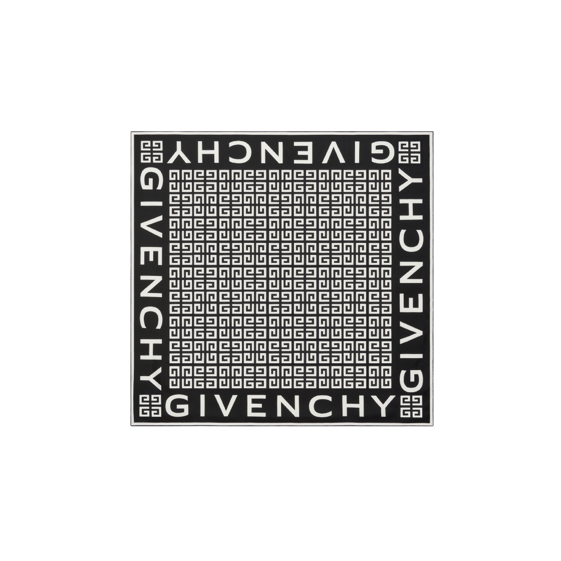 지방시 4G 스퀘어 실크 스카프 블랙 | Givenchy | KREAM