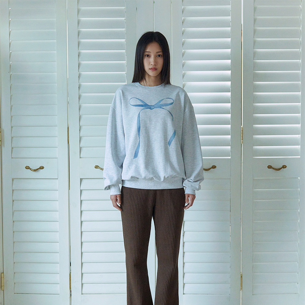 에프에이디 휴지 리본 스웨트 셔츠 화이트 멜란지 | FAD | KREAM