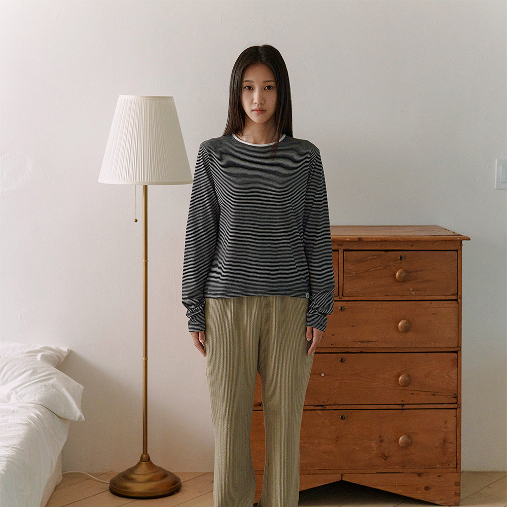 에프에이디 스트라이프 롱 슬리브 블랙 | FAD | KREAM