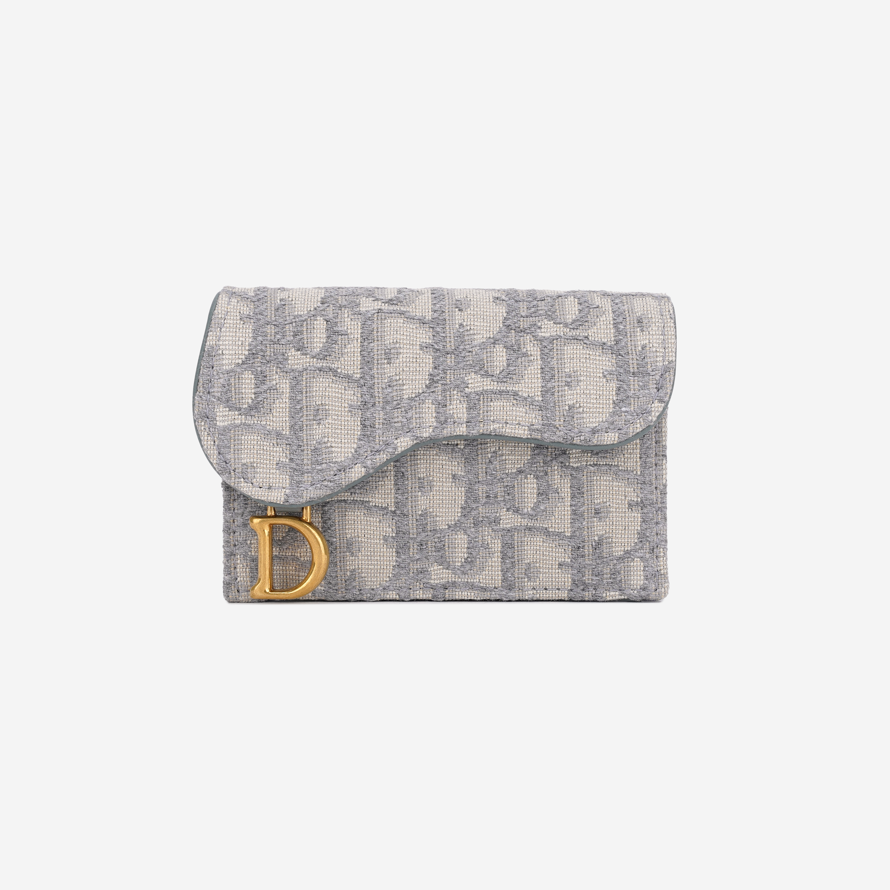 디올 새들 플랩 카드 홀더 그레이 디올 오블리크 자카드 | KREAM