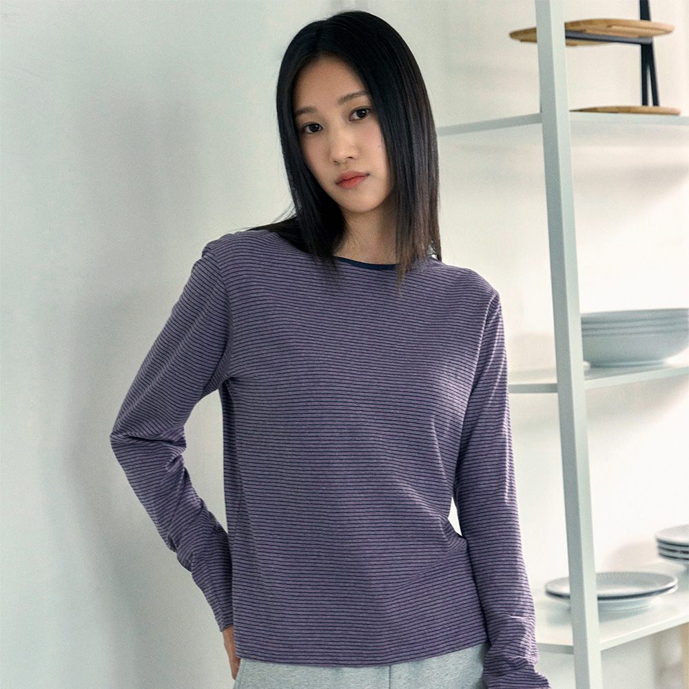 에프에이디 스트라이프 롱 슬리브 퍼플 | FAD | KREAM