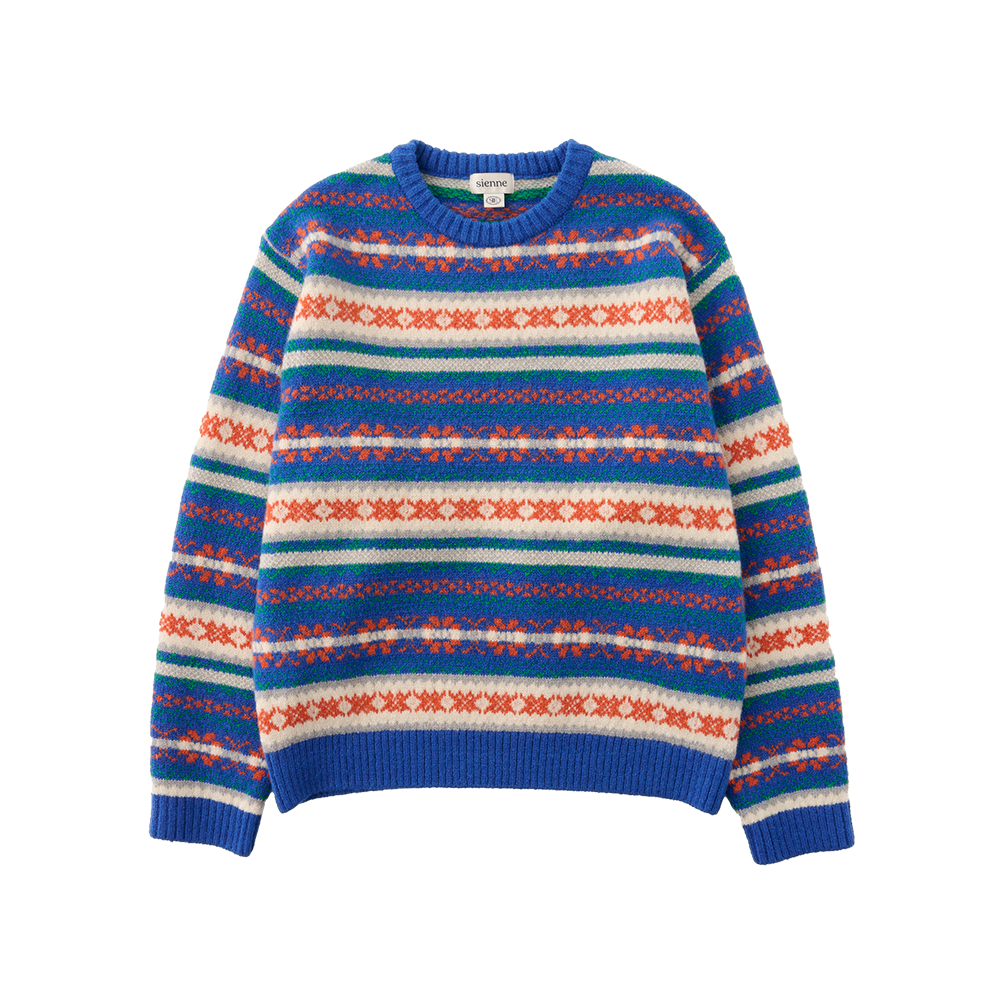 시엔느 그랜파 자카드 니트 블루 | SIENNE | KREAM