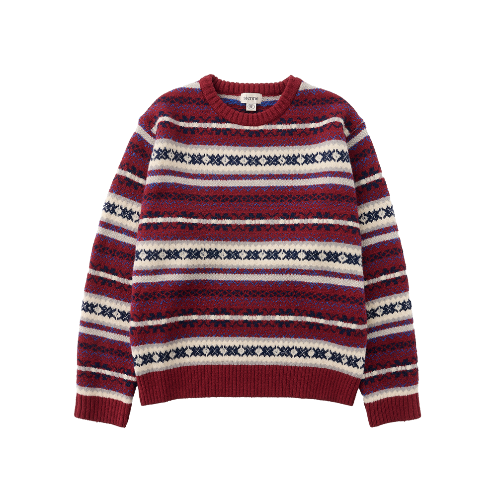 시엔느 그랜파 자카드 니트 버건디 | SIENNE | KREAM