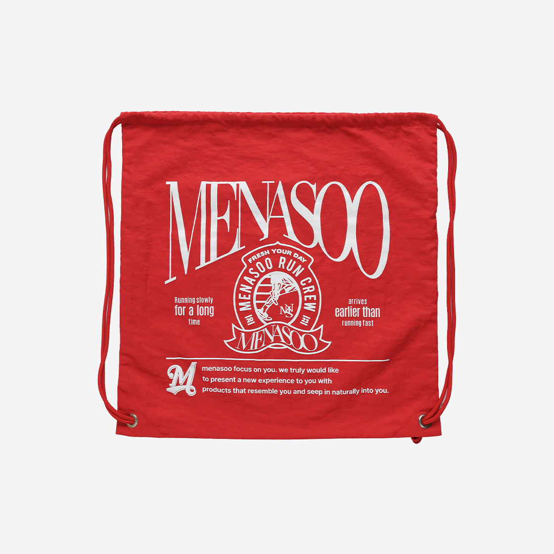 미나수 나일론 스트링 백팩 레드 | MENASOO | KREAM