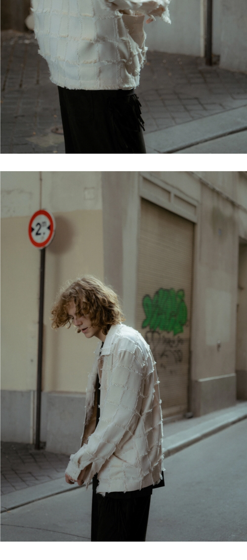 이프엘스 스퀘어 프린지 트러커 자켓 아이보리 | If Else | KREAM