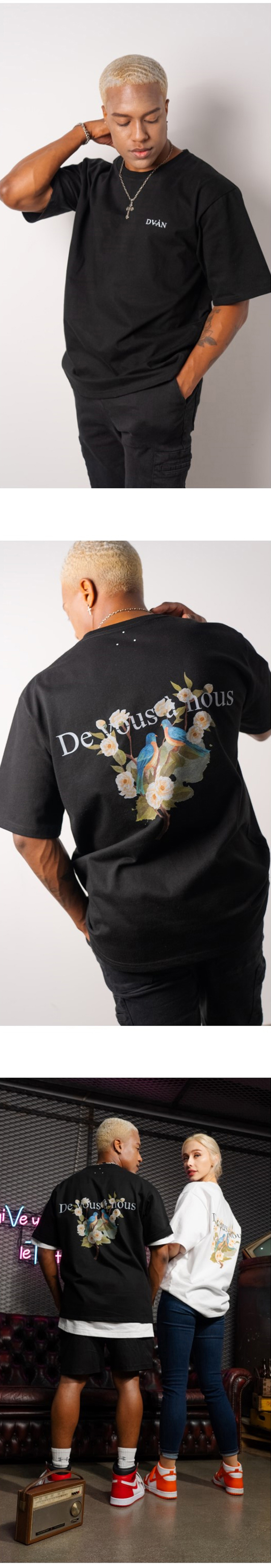 드반 블루 버드 티셔츠 블랙 | DVAN | KREAM