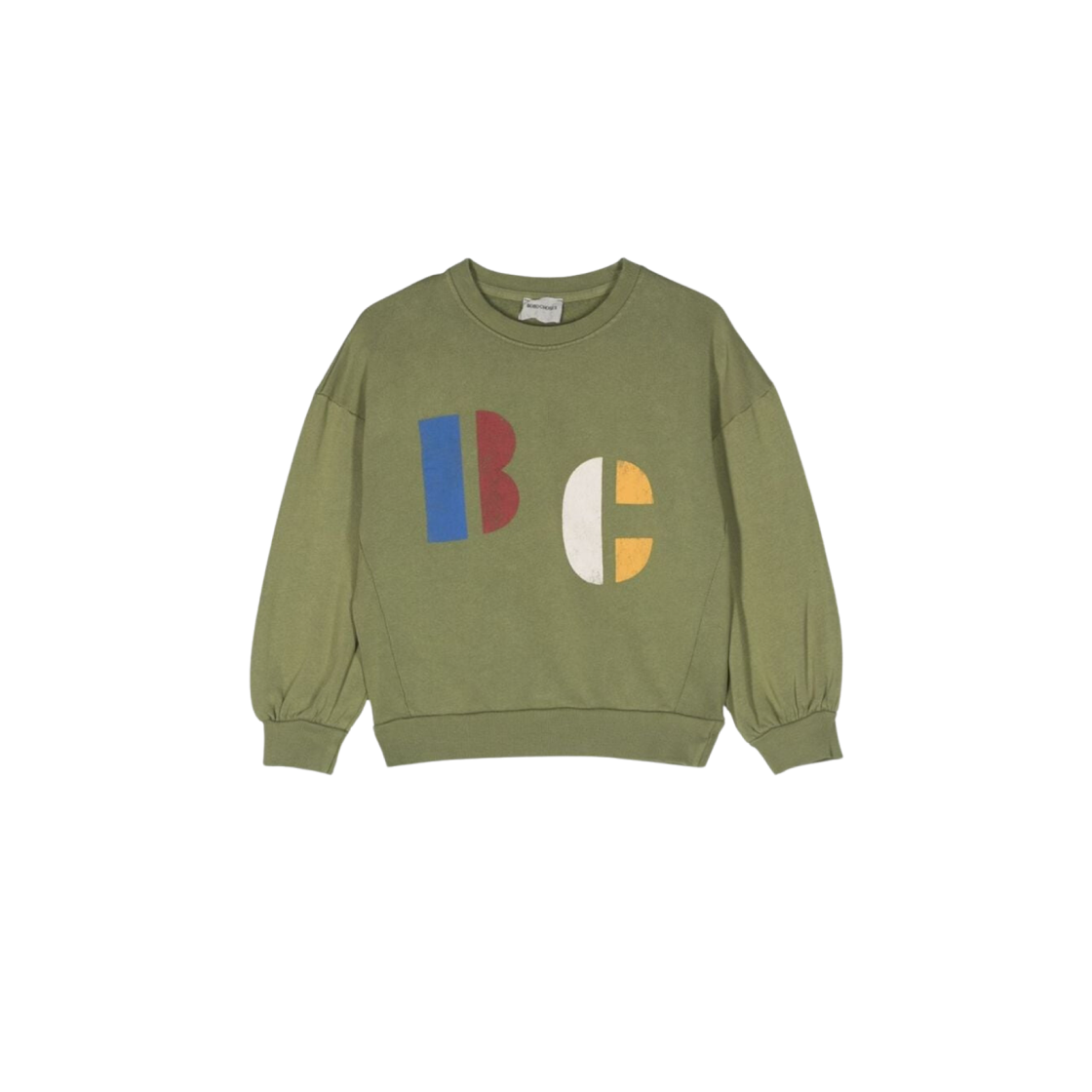 (키즈) 보보쇼즈 멀티컬러 BC 로고 프린트 오가닉 코튼 스웨트셔츠 애플 그린 | Bobo Choses | KREAM