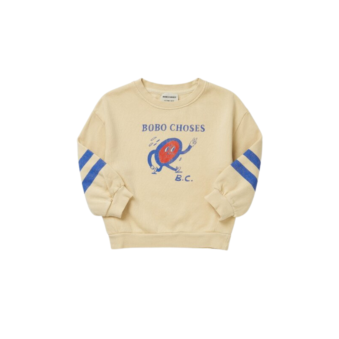(키즈) 보보쇼즈 워킹 클락 크루넥 스웨트셔츠 베이지 | Bobo Choses | KREAM