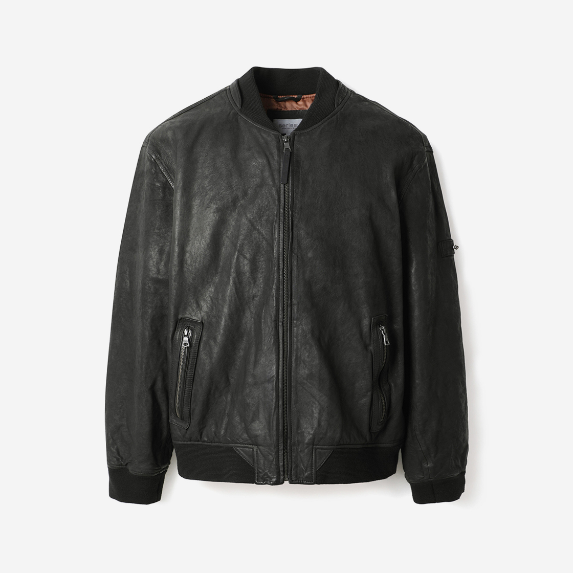 시리즈 MA 1 가죽 점퍼 블랙 | SERIES | KREAM