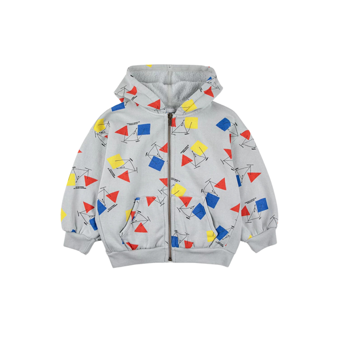 (키즈) 보보쇼즈 그래픽 프린트 후드 집업 그레이 | Bobo Choses | KREAM