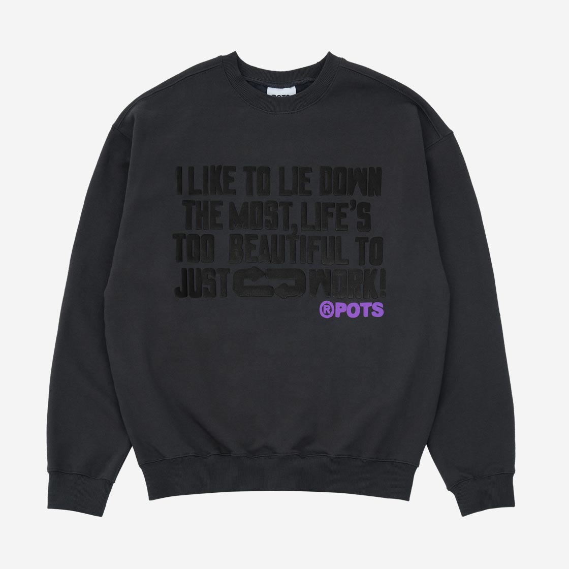 퍼츠 번 아웃 스웨트셔츠 차콜 | POTS | KREAM