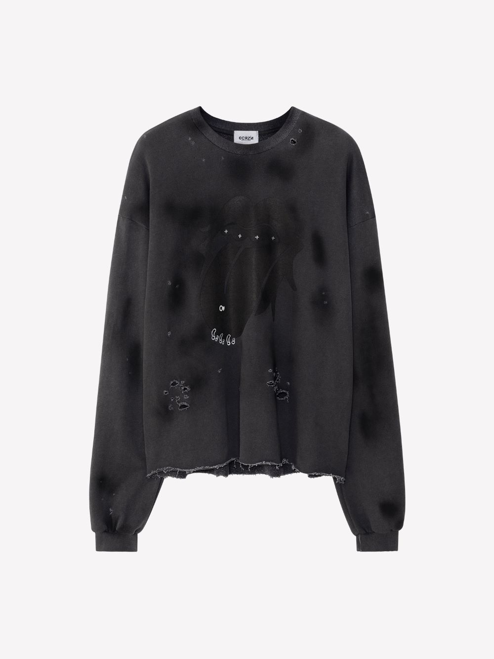 에크라손 피엘싱 락 스웻셔츠 블랙 | ECRZN | KREAM