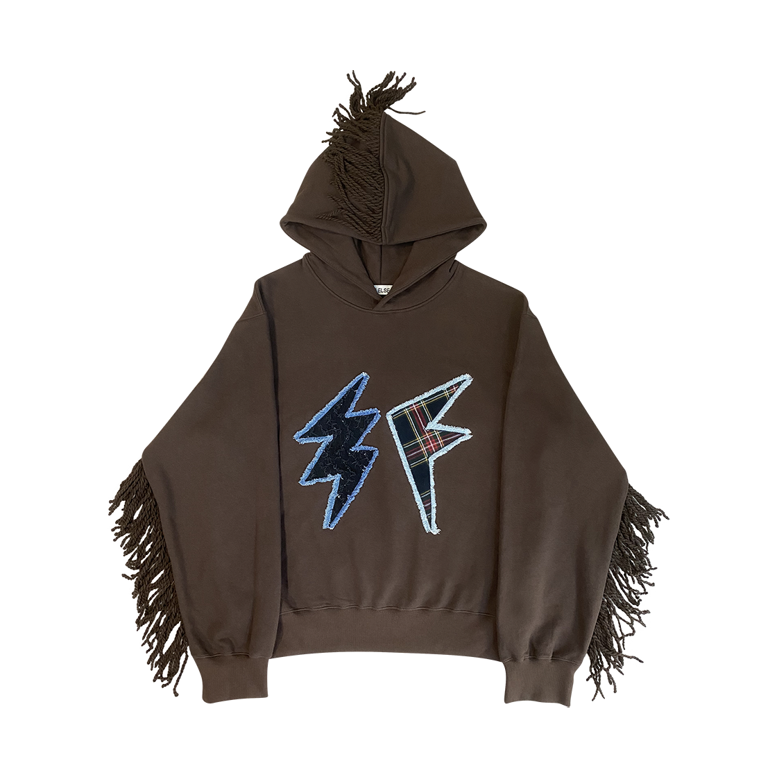 이프엘스 라이트닝 패치 프린지 후디 브라운 | If Else | KREAM