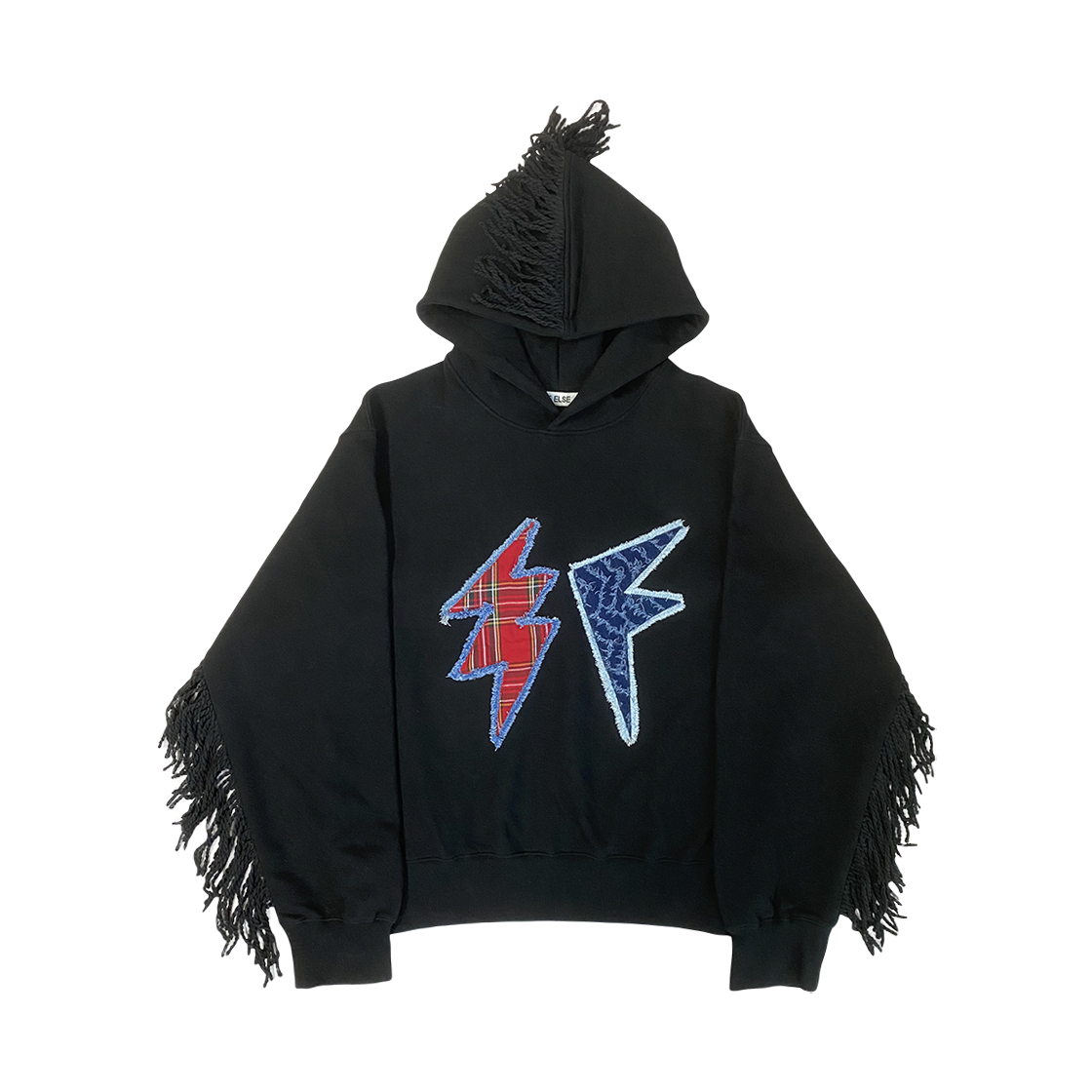 이프엘스 라이트닝 패치 프린지 후디 블랙 | If Else | KREAM