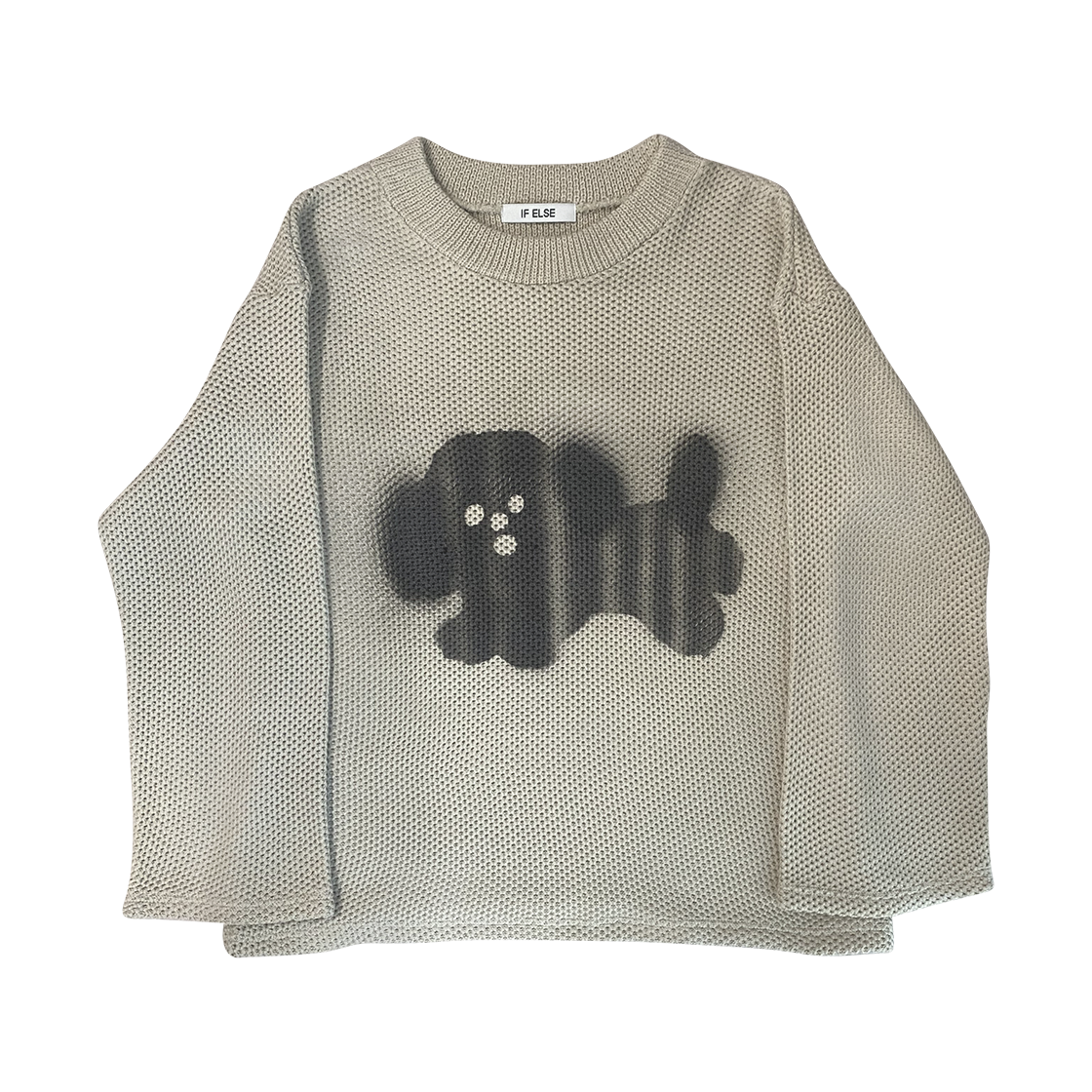 이프엘스 스프레이 페인트 니트 아이보리 | If Else | KREAM