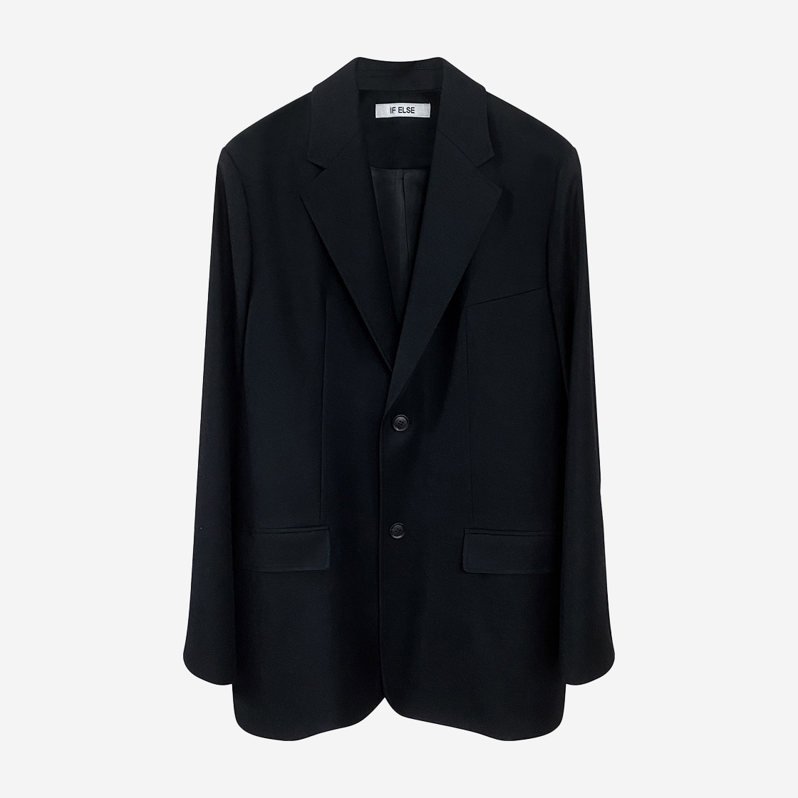 이프엘스 프리미엄 울 100% 싱글 브레스티드 울 블레이저 블랙 | If Else | KREAM