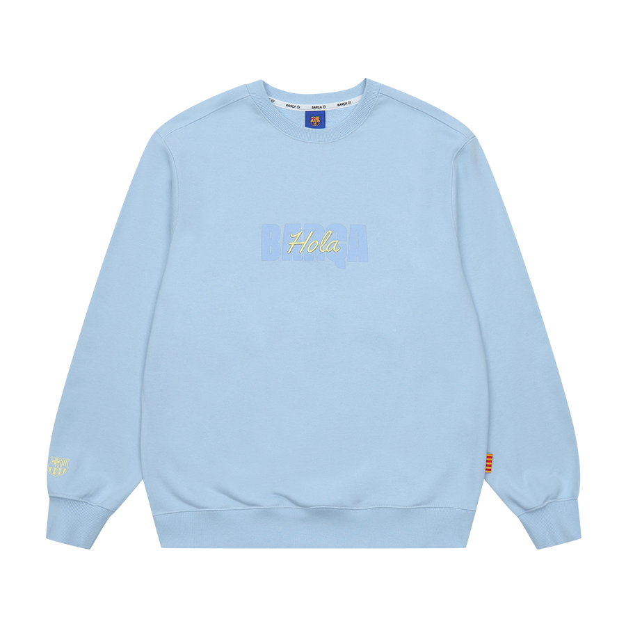 FC 바르셀로나 라인 맨투맨 라이트 블루 | FC BARCELONA | KREAM