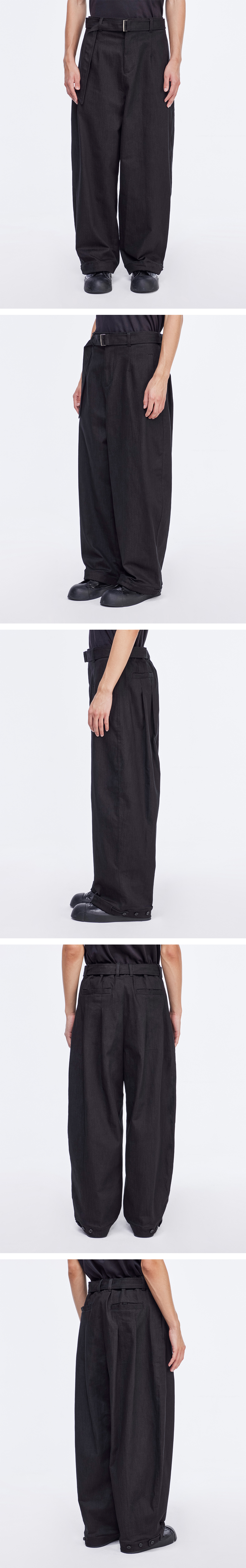 송지오옴므 커브 와이드 벨티드 팬츠 블랙 | SONGZIO | KREAM