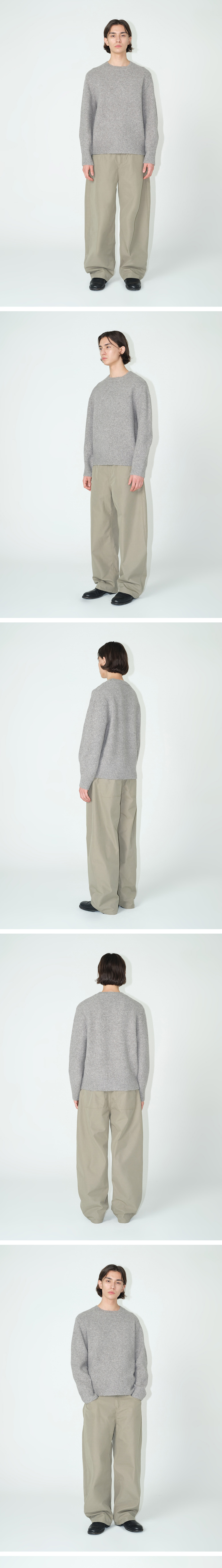 밀로 아카이브 크롭 실루엣 니트 멜란지 그레이 | Millo Archive | KREAM