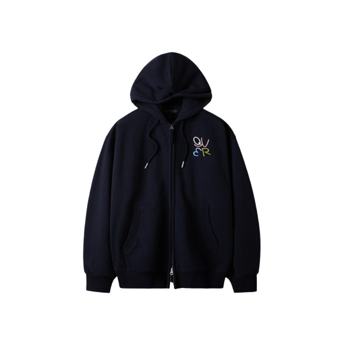 후아유 x QWER 시그니쳐 후드 집업 네이비 | WHO.A.U | KREAM