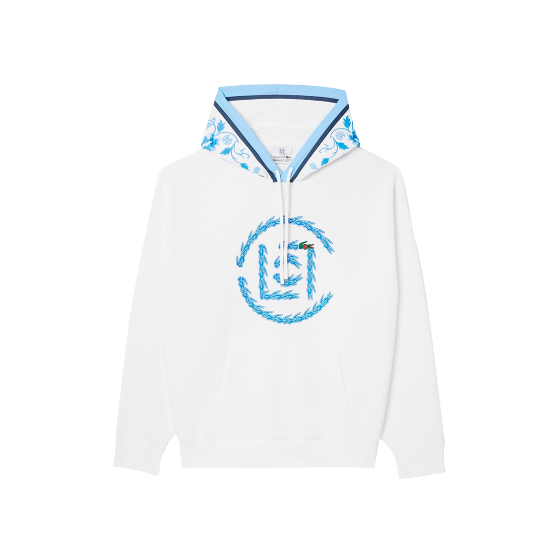 라코스테 x 클랏 더블 피케 후드 화이트 블루 | Lacoste | KREAM
