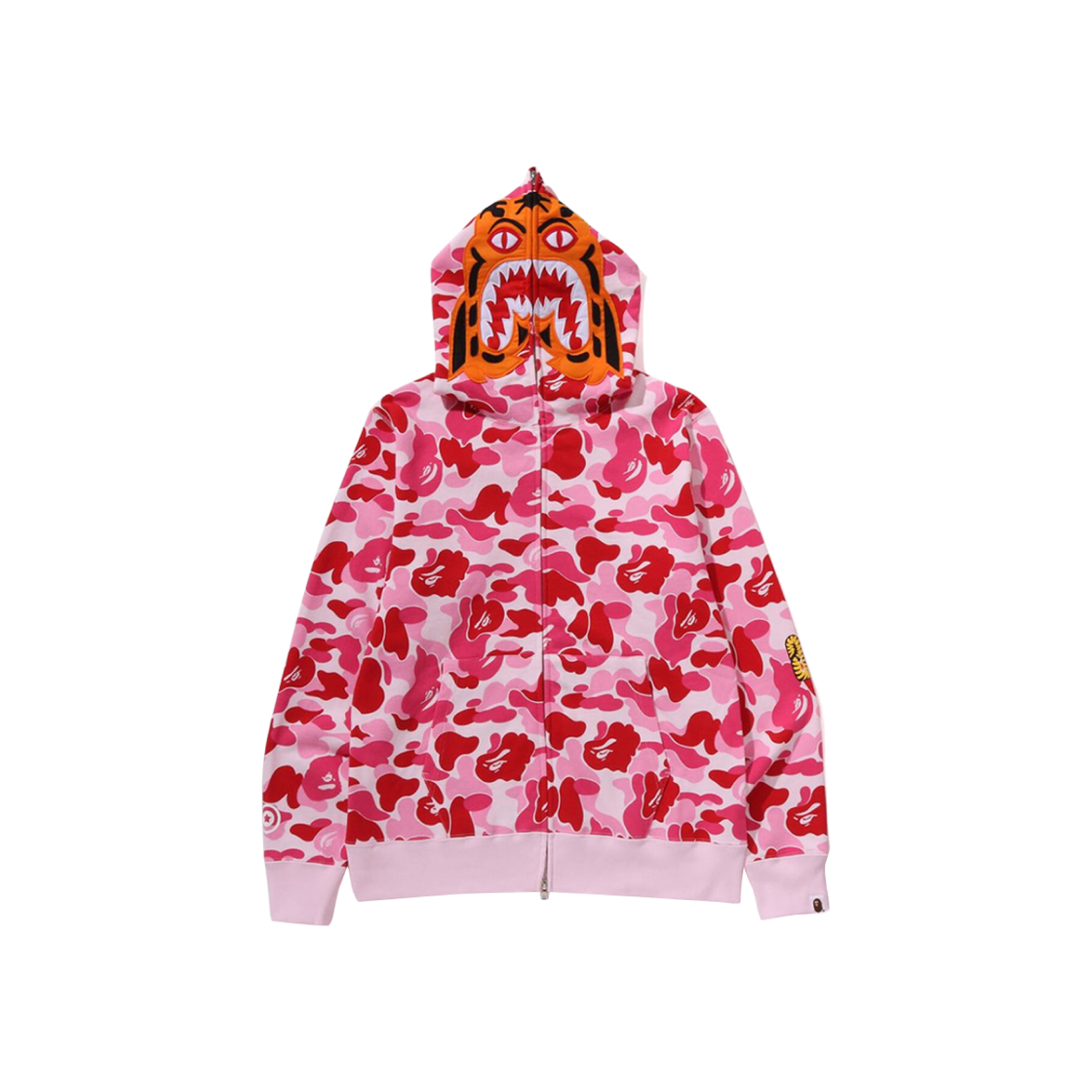 베이프 ABC 카모 타이거 풀 집 후드 핑크 | BAPE | KREAM
