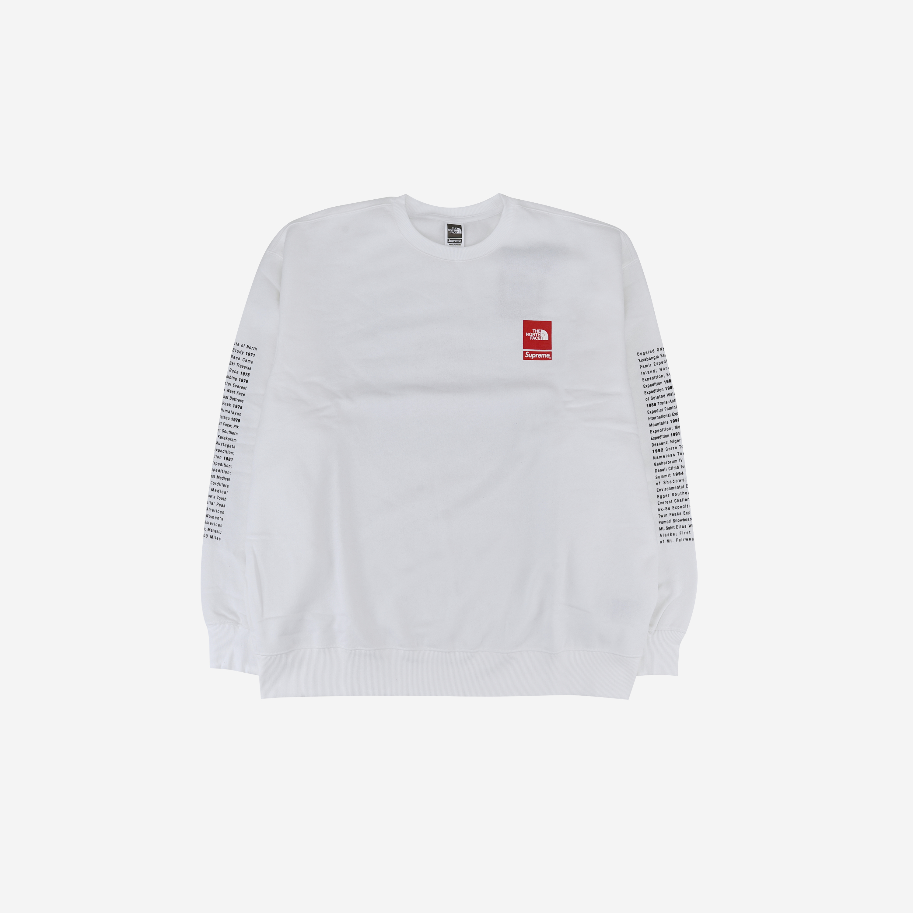 슈프림 x 노스페이스 크루넥 화이트 - 24SS | KREAM