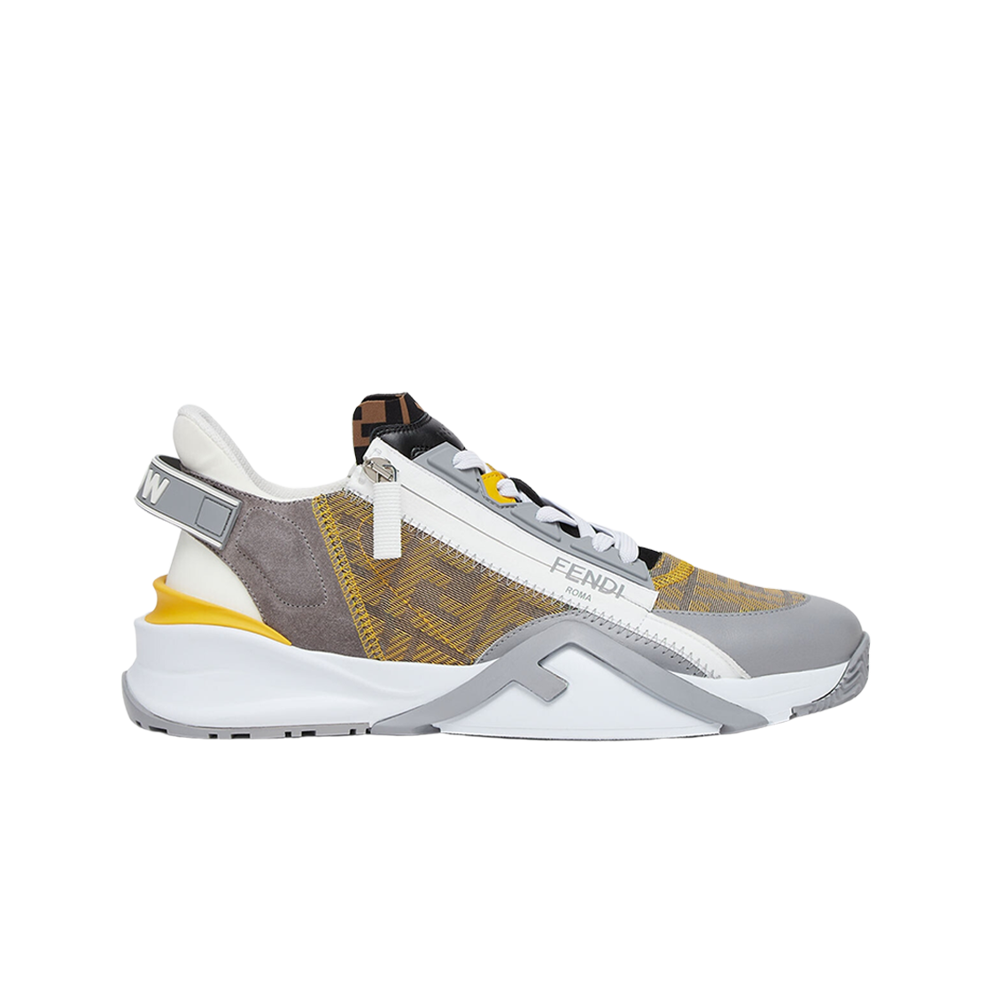 펜디 플로우 FF 메쉬 레더 스니커즈 옐로우 | Fendi | KREAM
