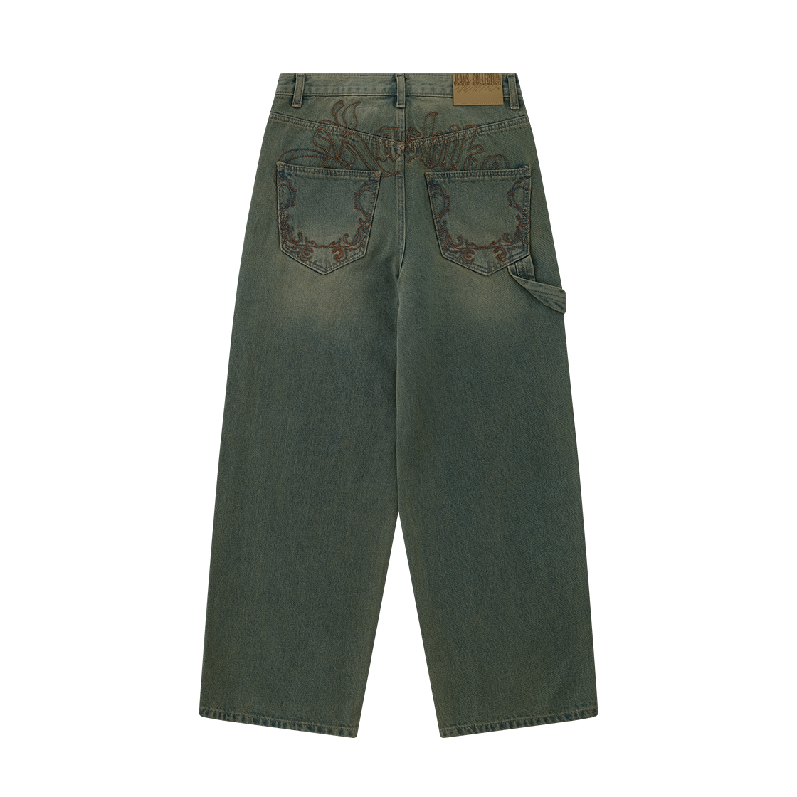 카시코 엠브로이드 워싱 데님 팬츠 블루 | Kashiko | KREAM