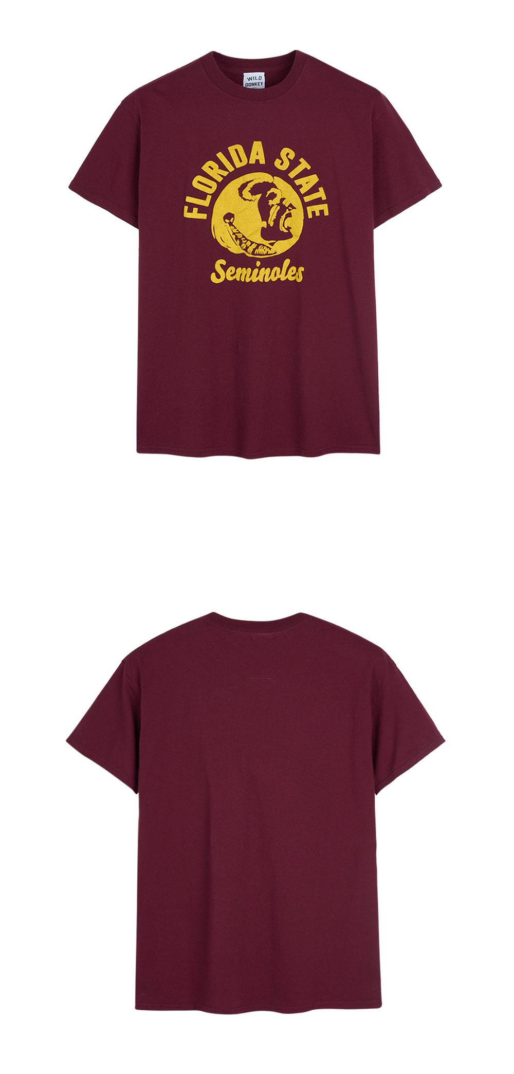 와일드 동키 세미놀즈 티셔츠 마룬 - 24FW | Wild Donkey | KREAM
