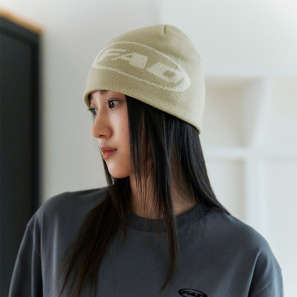 에프에이디 로고 숏 비니 카키 | FAD | KREAM