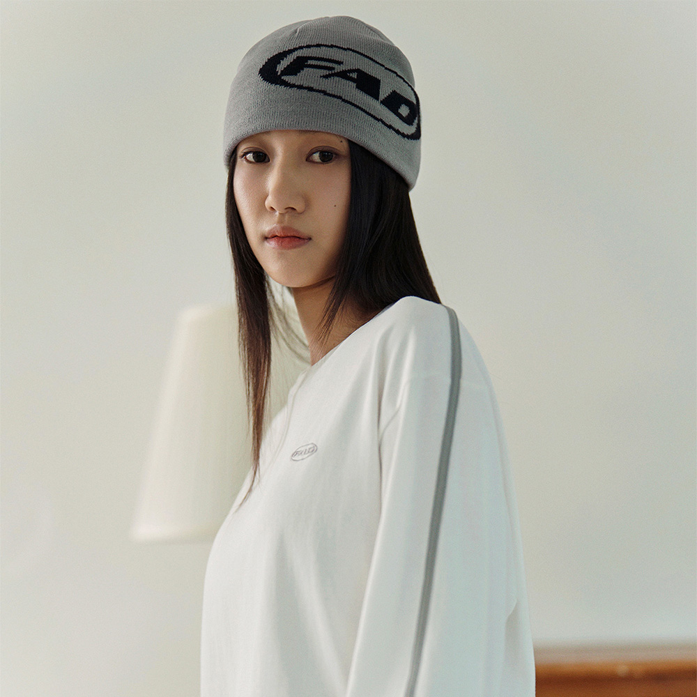 에프에이디 로고 숏 비니 멜란지 | FAD | KREAM