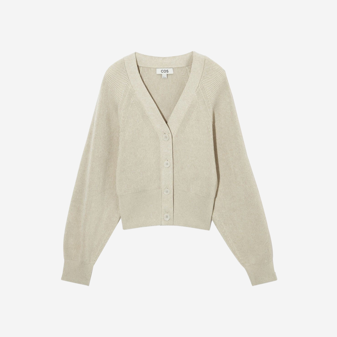 (W) 코스 릴렉스드 핏 크롭 가디건 베이지 | COS | KREAM