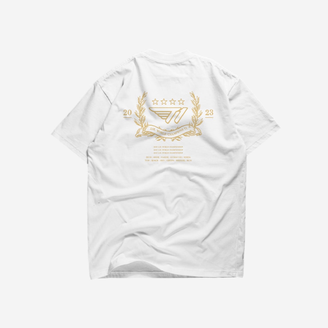 T1 2023 월드 챔피언스 T1 티셔츠 화이트 | Toys & Goods | KREAM
