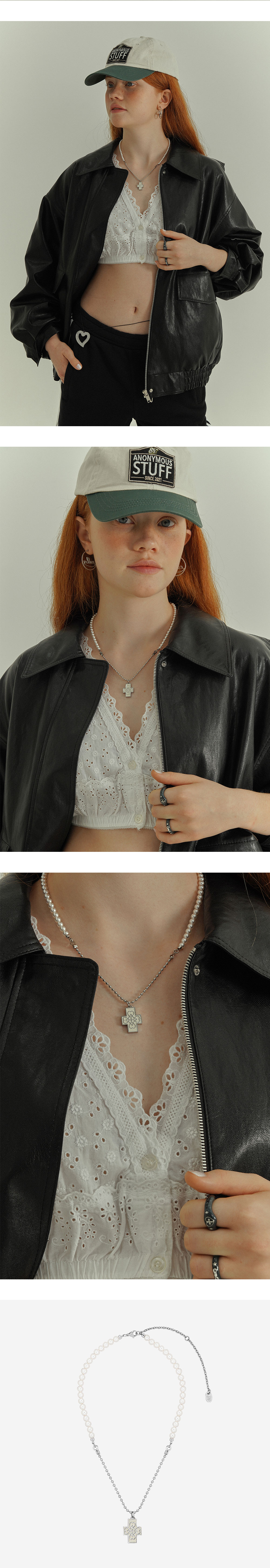 엔프프 아이보리 크로스 펄 네크리스 | Nff | KREAM