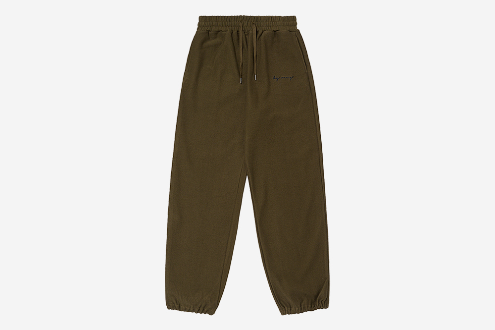 바이랑 리버스 코튼 저지 트랙 팬츠 카키 | BY RANG | KREAM