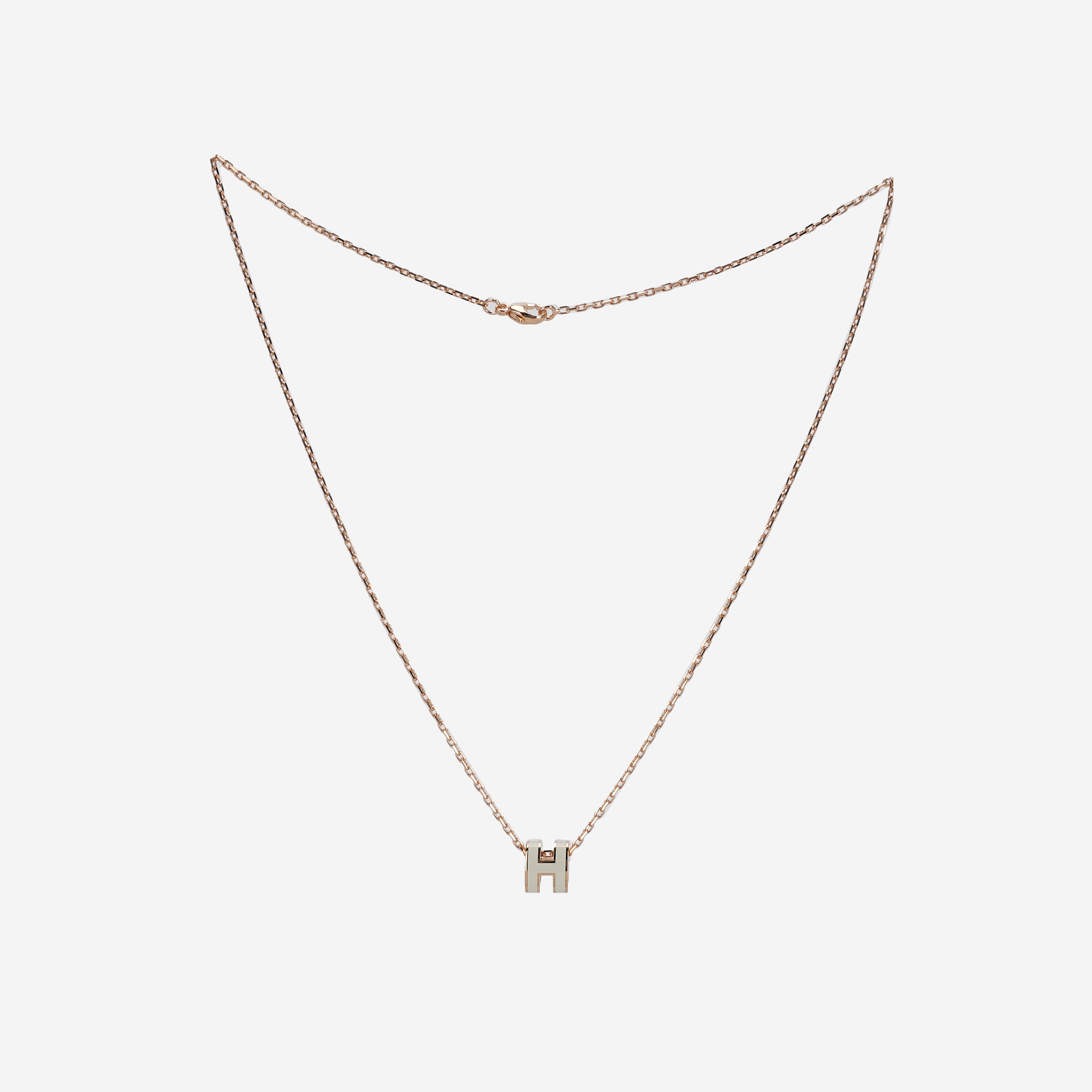 (W) 에르메스 미니 팝아슈 팬던트 로즈 골드 하드웨어 & 블랑 | KREAM