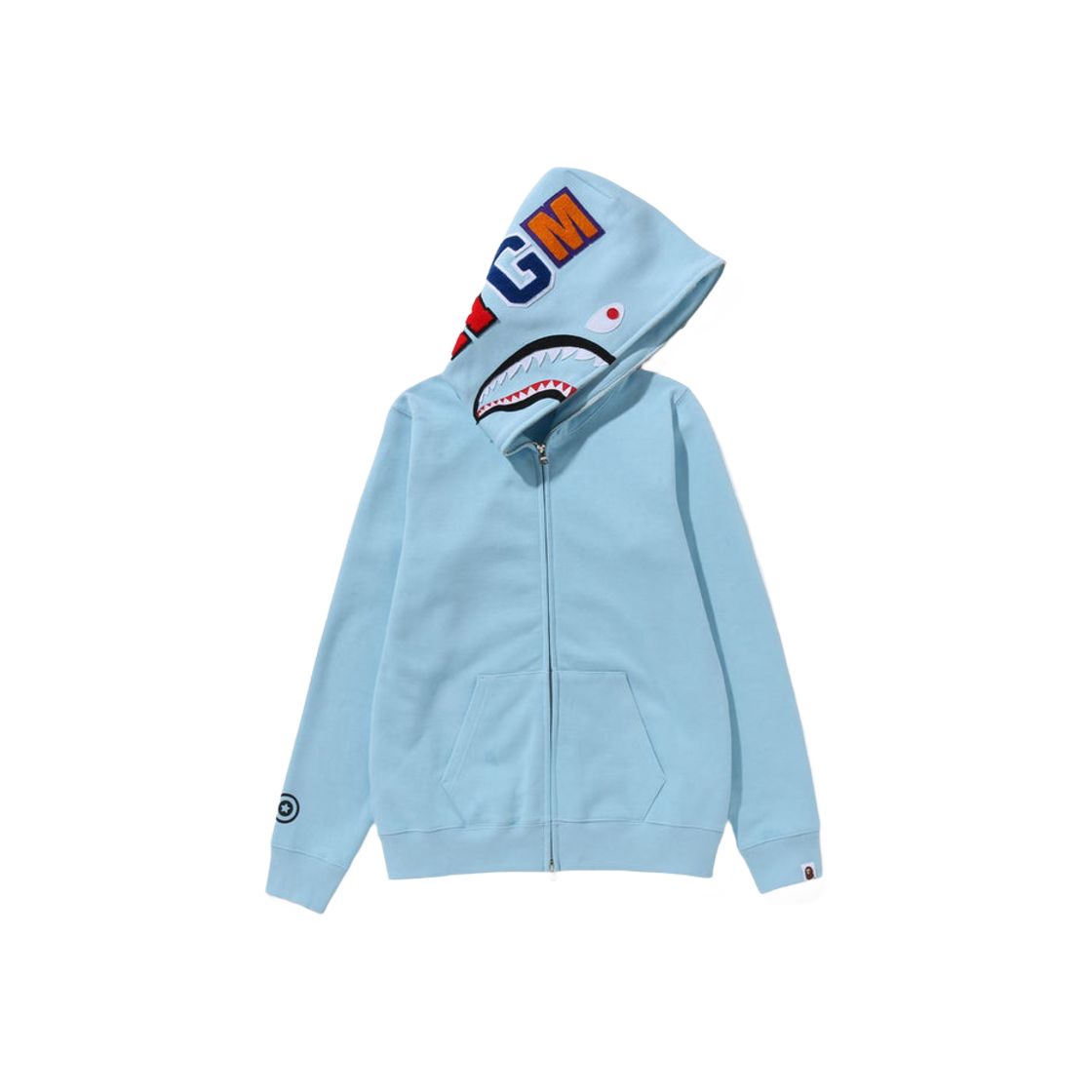 W 베이프 샤크 풀 집업 후드 삭스 Bape Kream