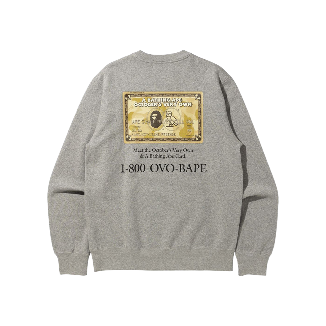 베이프 x OVO 카드 크루넥 그레이 | BAPE | KREAM