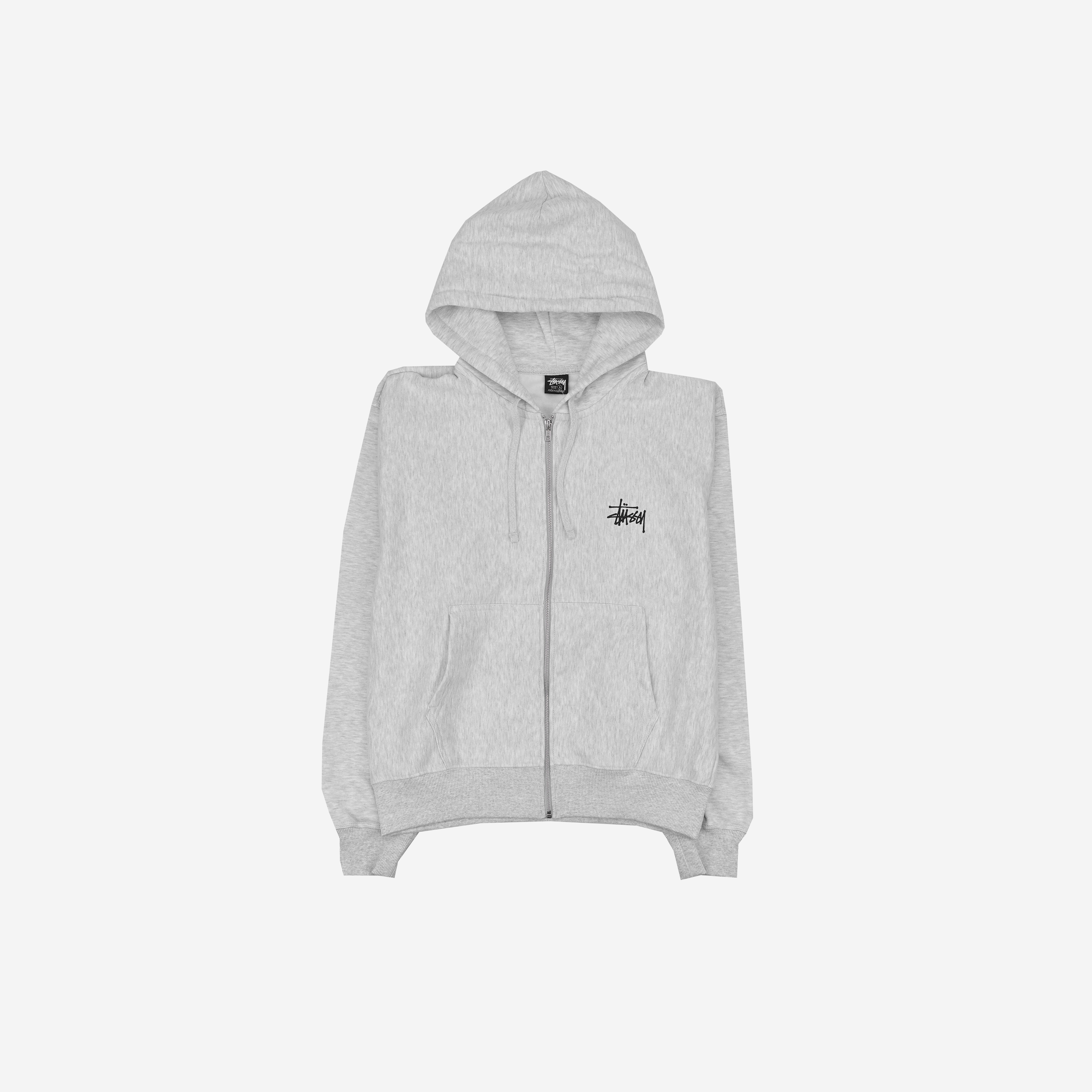 스투시 베이직 스투시 후드 집업 애쉬 헤더 2023 | KREAM