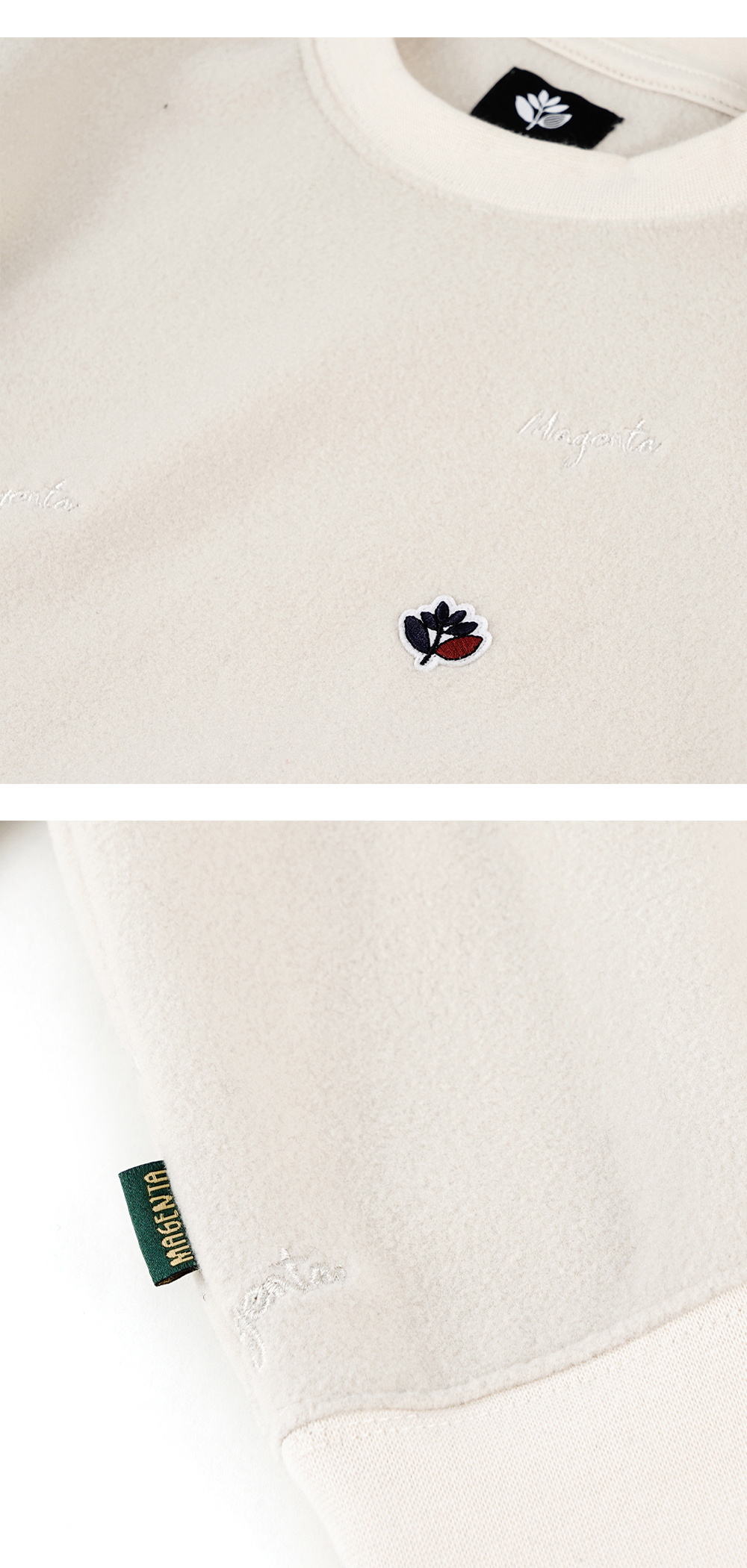 마젠타 스케이트보드 루프 플리스 크루넥 내추럴 | Magenta Skateboards | KREAM