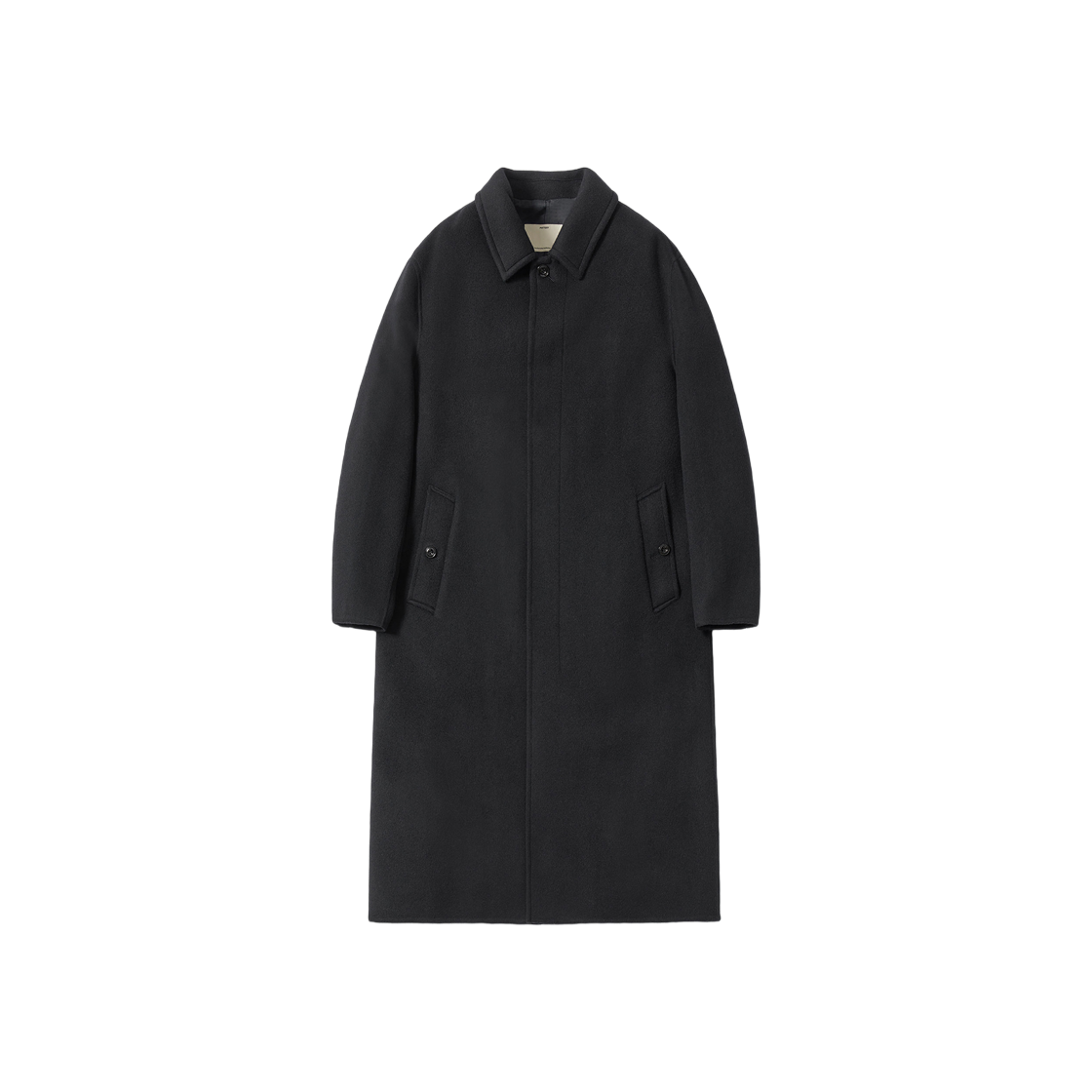 포터리 핸드메이드 멜튼 울 맥 코트 수퍼 파인 캐시미어 울 블렌드 소프트 터피 피니쉬 차콜 | Pottery | KREAM