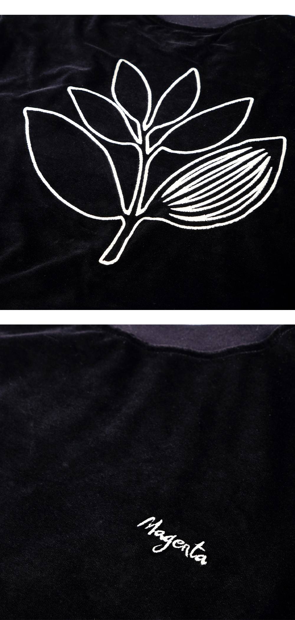 마젠타 스케이트보드 벨벳 롱슬리브 티 블랙 | Magenta Skateboards | KREAM