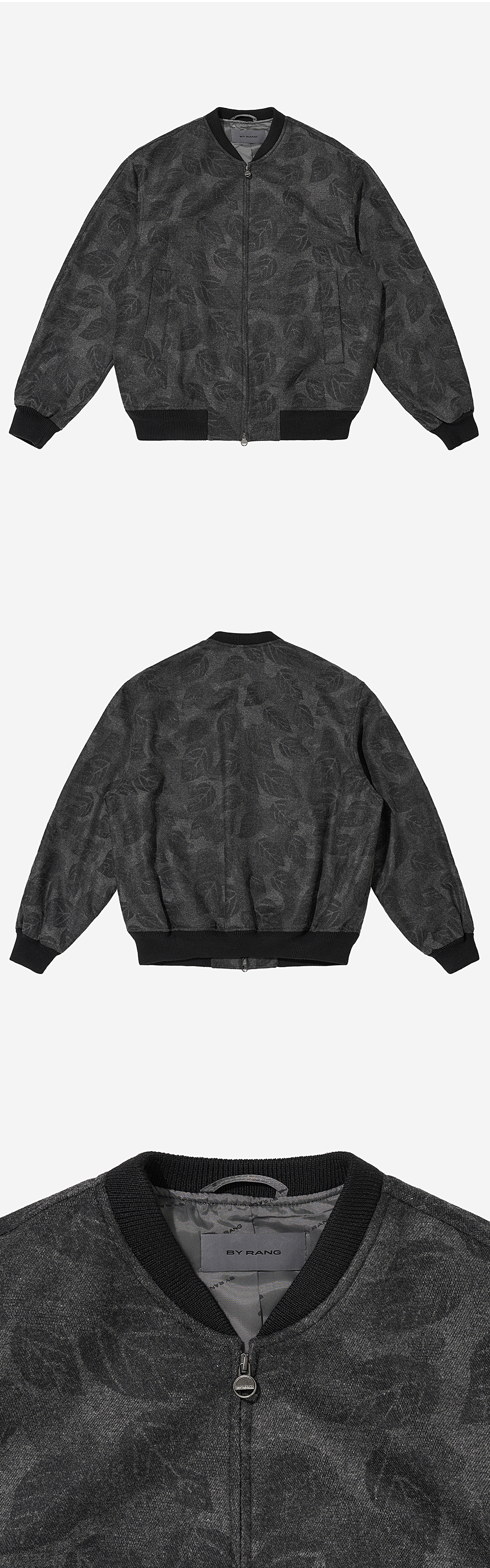 바이랑 지퍼 울 블렌드 자켓 리프 | BY RANG | KREAM