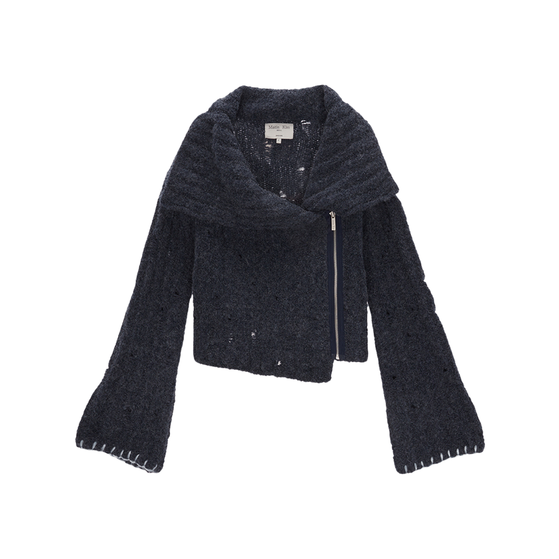 (W) 마뗑킴 투 웨이 니트 가디건 자켓 블루 | Matin Kim | KREAM