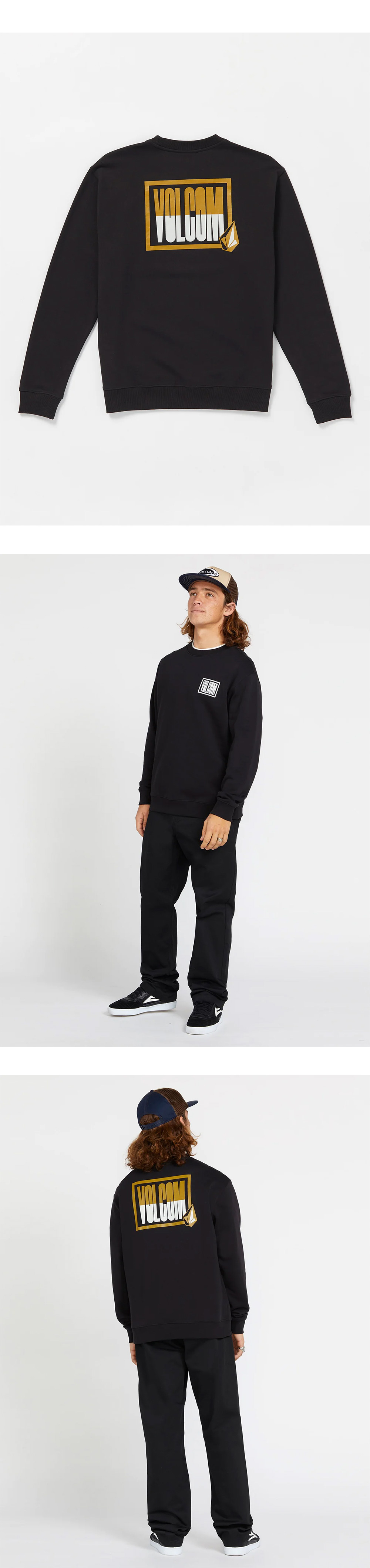 볼컴 와타나이트 크루 넥 스웨트셔츠 블랙 | VOLCOM | KREAM