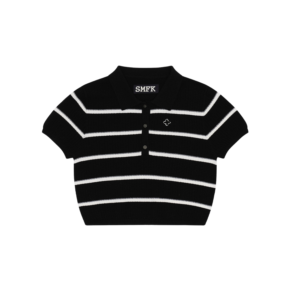 (W) 에스엠에프케이 캠퍼스 블랙 스트라이프 폴로 블랙 | SMFK | KREAM