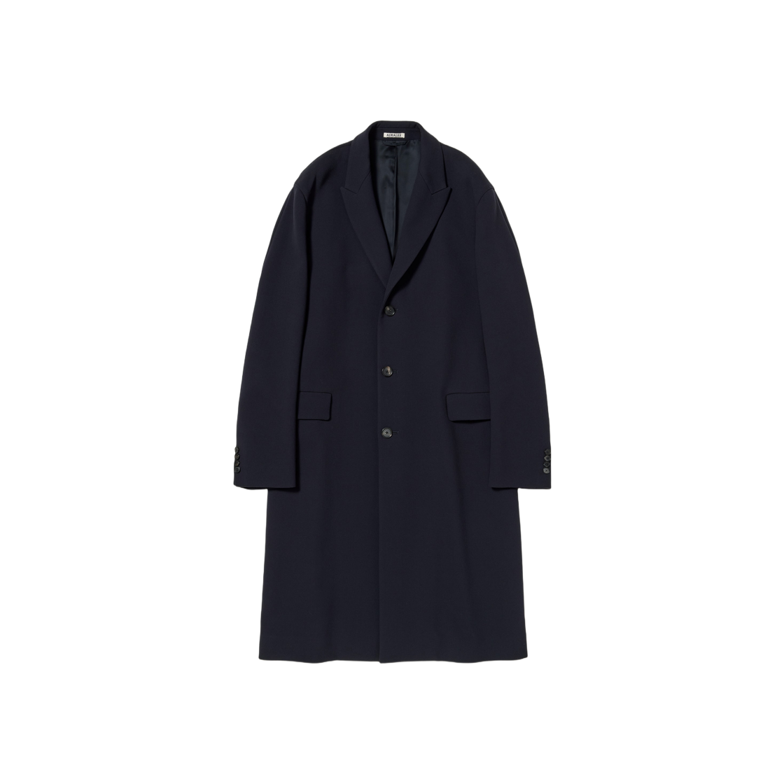 오라리 더블 클로스 하이 카운트 울 체스터필드 코트 다크 네이비 - 24AW | Auralee | KREAM