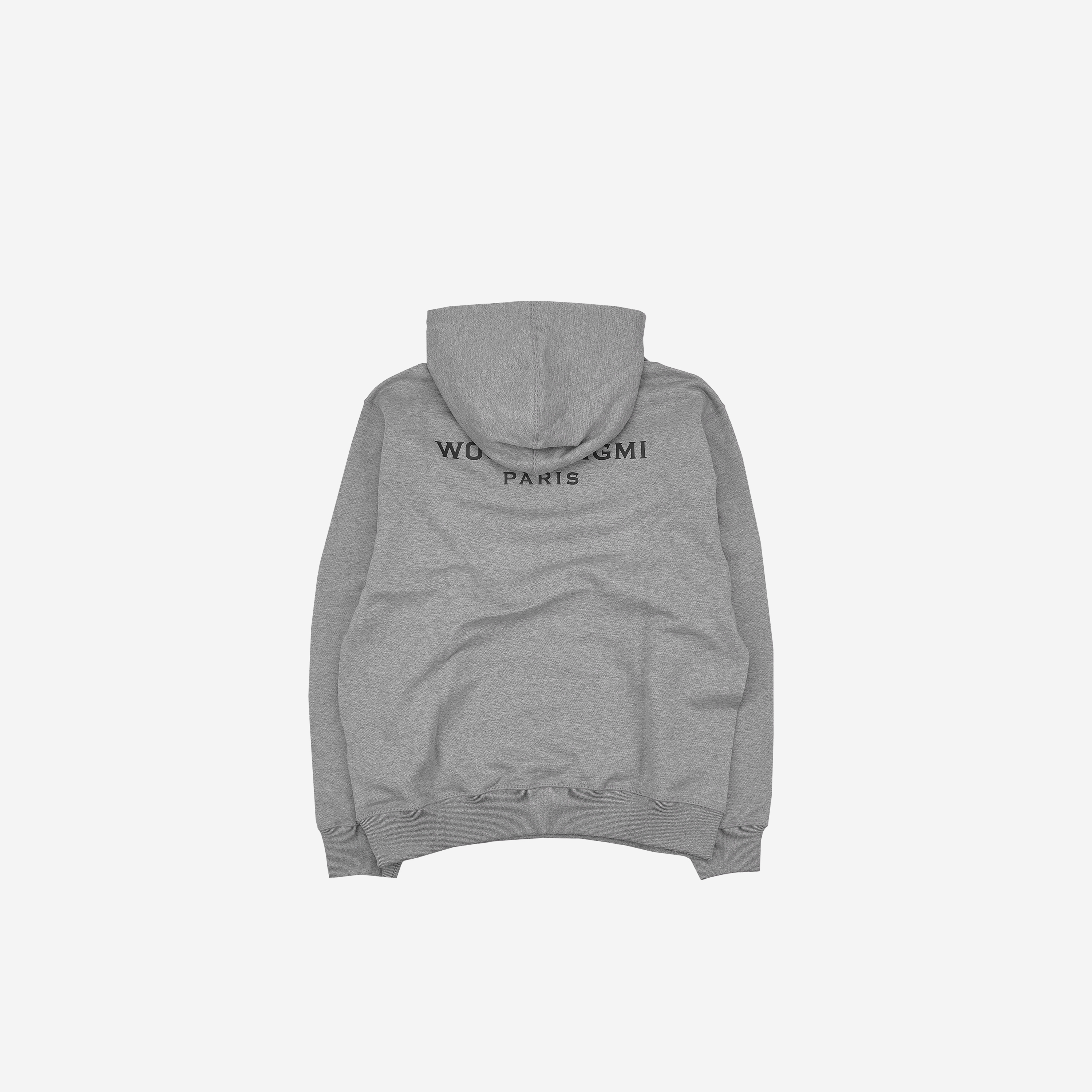 우영미 코튼 블랙 백로고 후드 그레이 - 22FW | KREAM