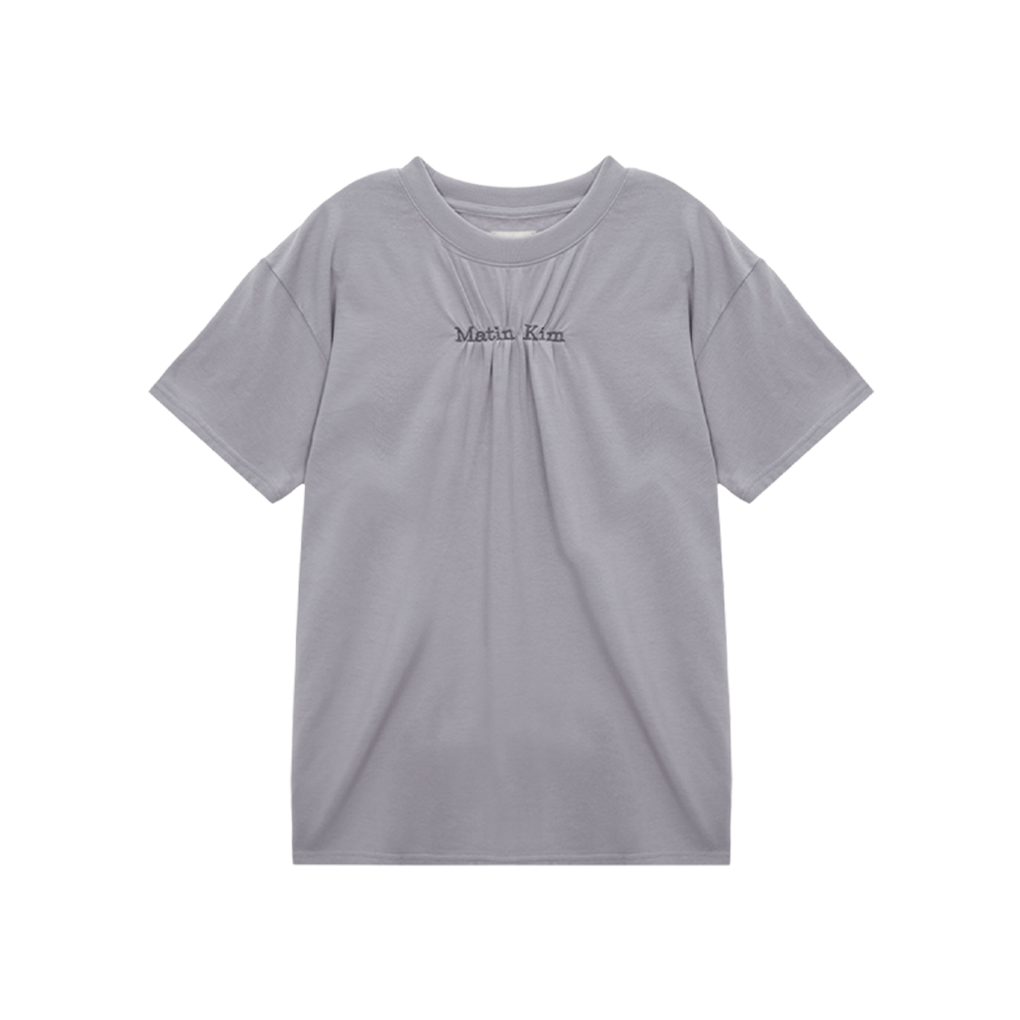 (W) 마뗑킴 마뗑 로고 셔링 탑 스모크 바이올렛 | Matin Kim | KREAM